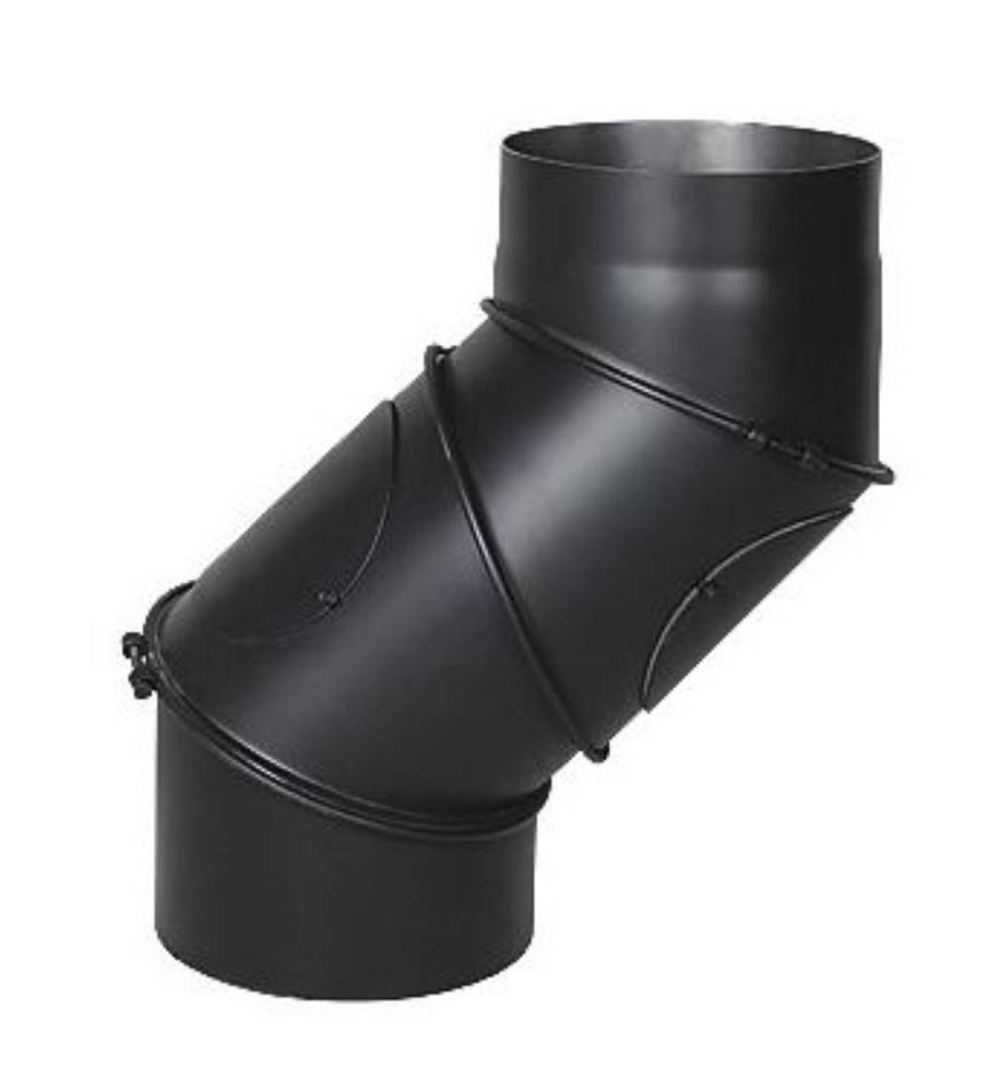 POMA Kolano nastawne czarne KC130MM/UNI-2MM 88880457 | Piece \ Rury stalowe | kominek | kominki ...