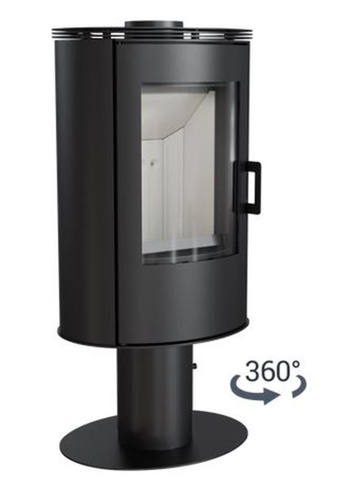 Piec wolnostojący koza 8kW AB STAL NOGA OBROTOWY z wylotem spalin fi ...